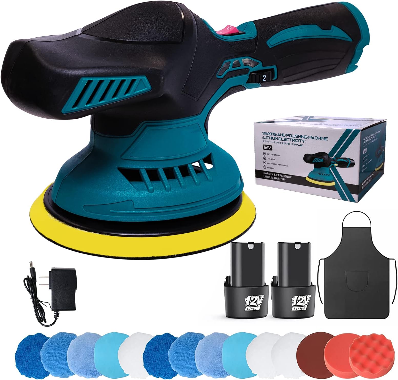 Amazon.com: AQTZGOS 6 Inch Cordless Car Buffer Polisher with 2x 12V 2 ...
