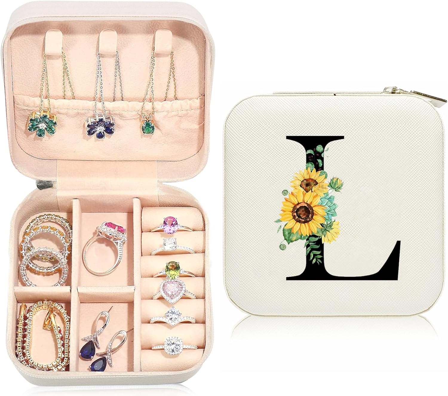 Amazon.com: Ldntly Sunflower Jewelry Case,Sunflower Gifts for Women ...