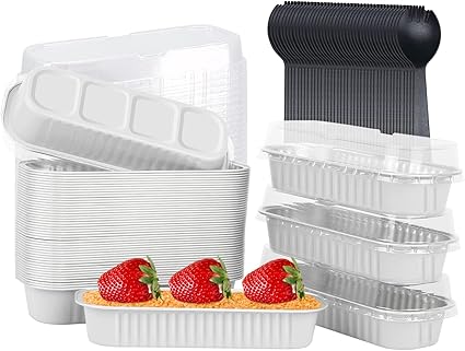 Amazon.com: LNYZQUS Mini Loaf Baking Pans with Lids 50 Pack, 6.8oz ...
