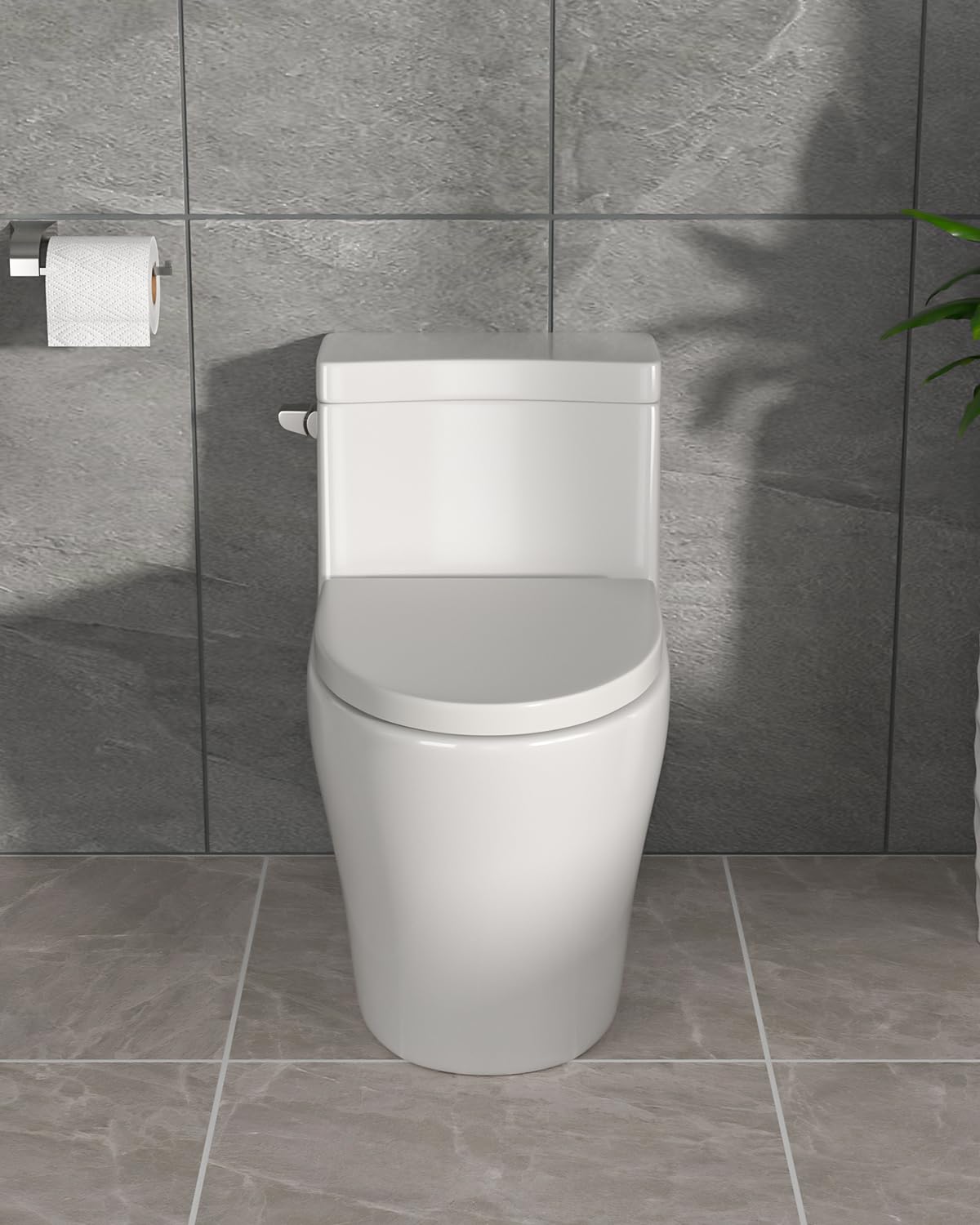 Snapklik.com : Dcolora One Piece Toilet Cyclone Single Flush 1.28 GPF ...