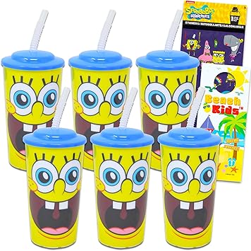 Amazon.com | Nickelodeon Spongebob Squarepants Kids 16 Oz Reusable Cups ...