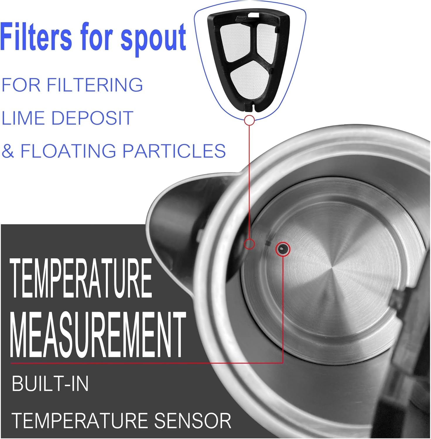 ELYVEN Hervidor eléctrico de 17 litros para té café termofolla cocina ...