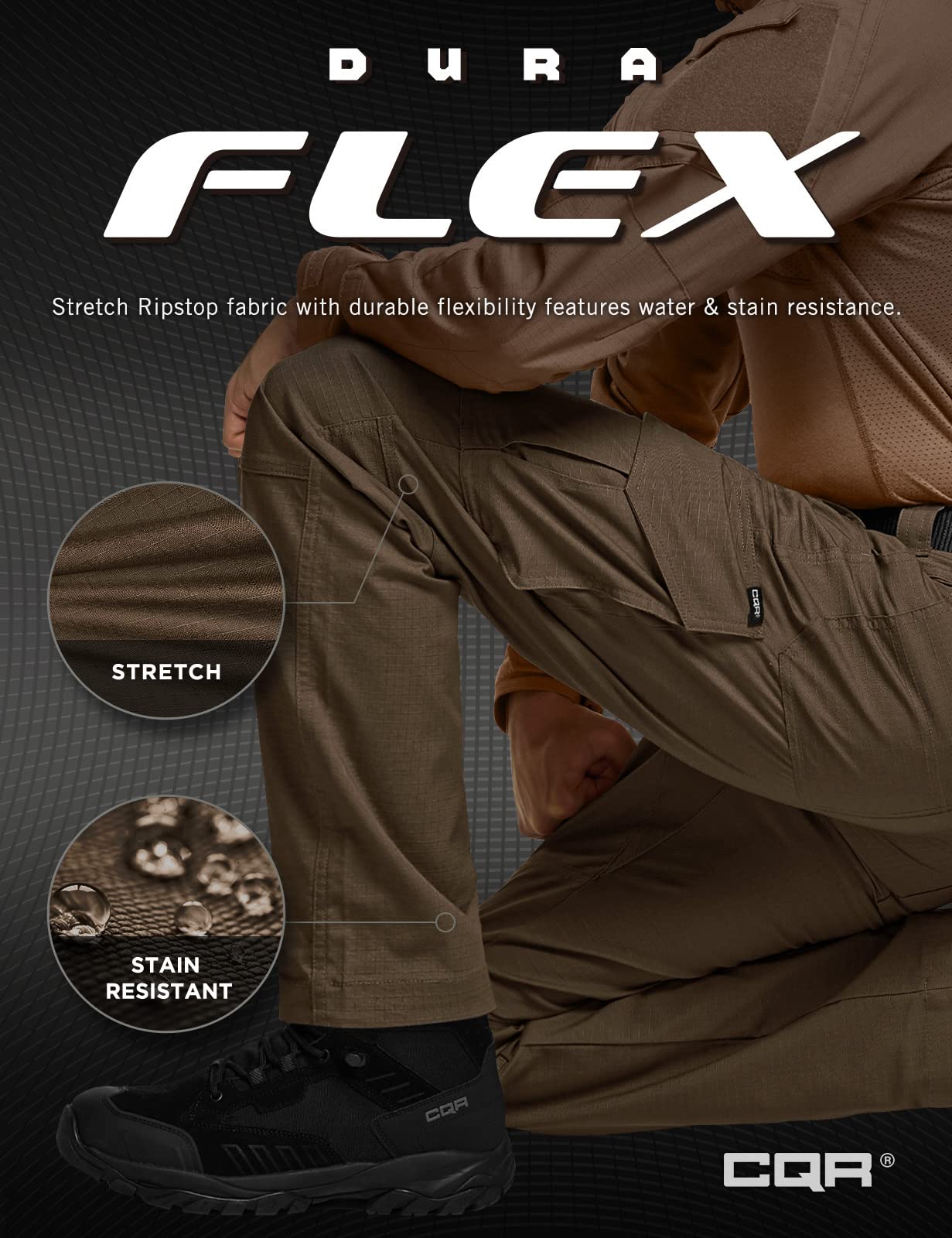 Snapklik.com : Mens Flex Ripstop Tactical Pants, Water Resistant ...
