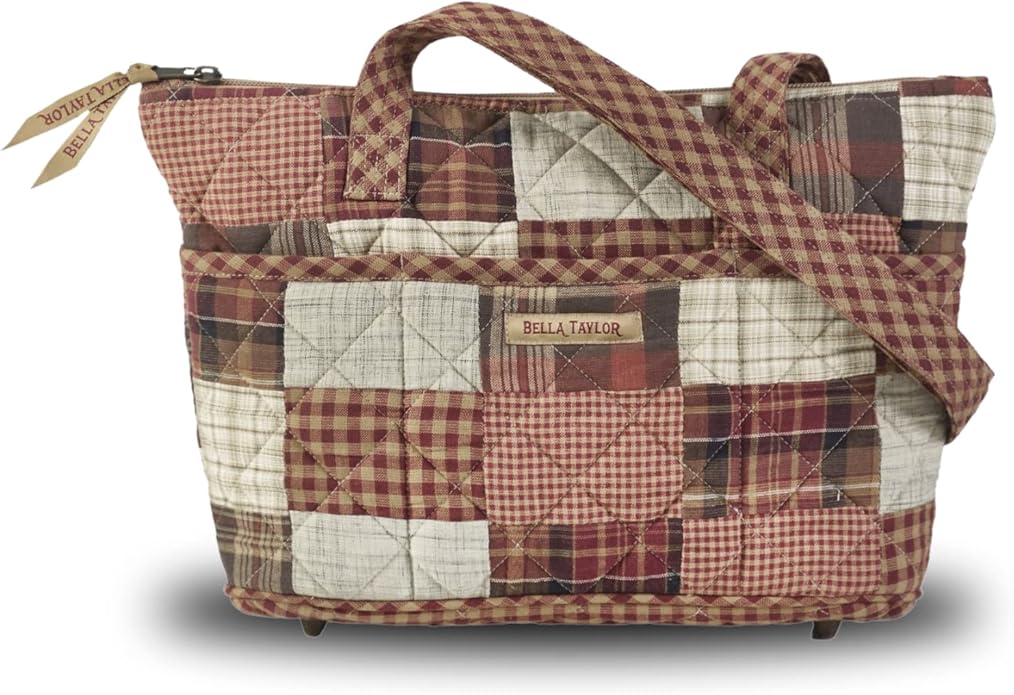 Amazon.com: Bella Taylor Small Tote | Quilted Patchwork Cotton Purse ...
