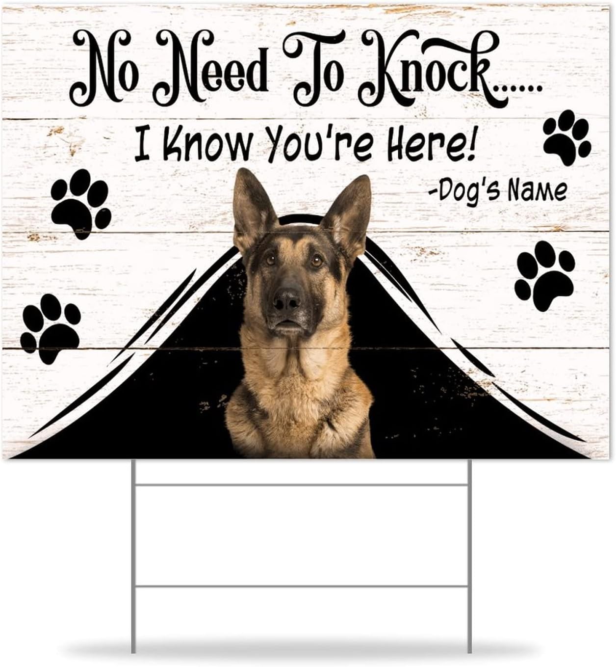 Amazon.com : No Need To Knock Yard Signs German Shepherd Lawn Sign with ...