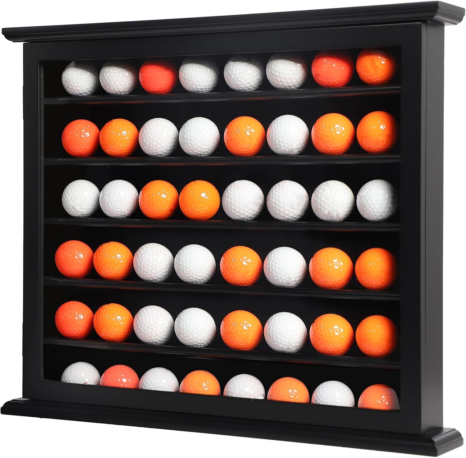 KCRasan Golf Ball Display Case Real Glass Door - Golf Ball Holder Gift ...