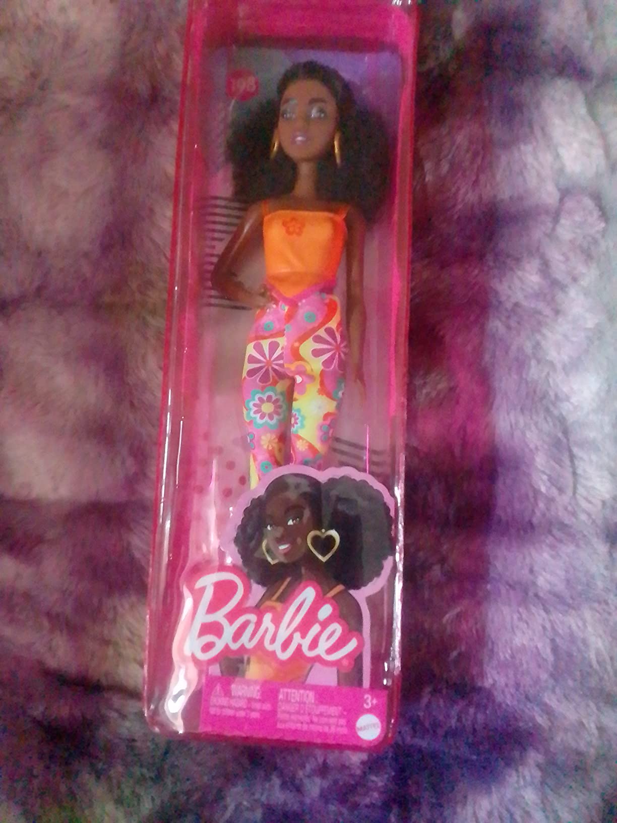 Barbie Fashionistas Doll #198 with Petite Body, Curly Black Hair, Retro ...