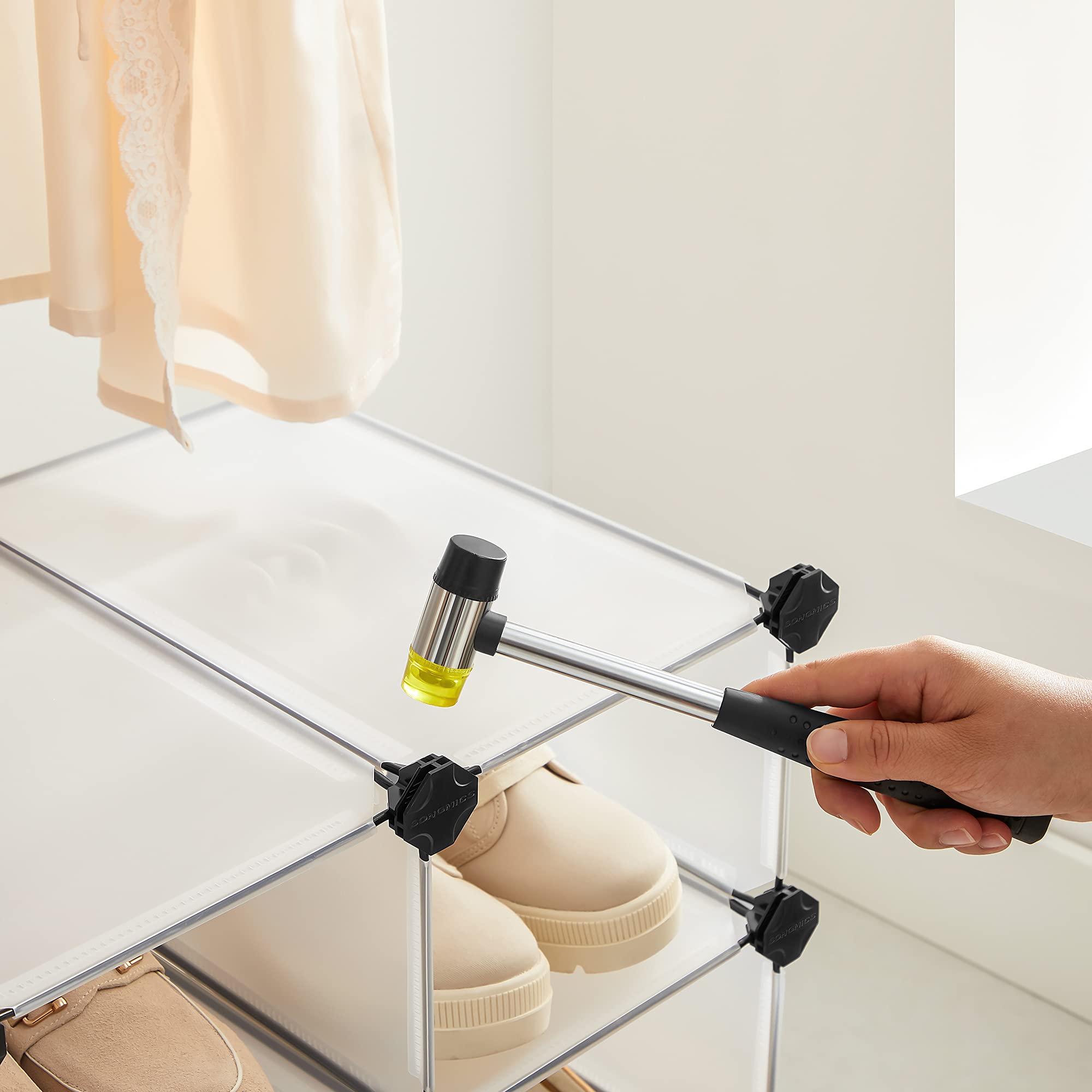 Buy SONGMICS Interlocking Shoe Rack, Rectangular Storage Organiser, 15 ...