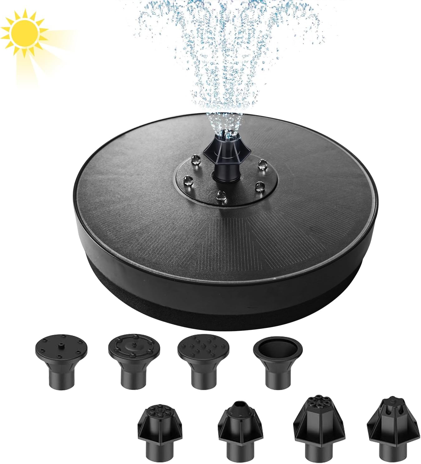 Amazon.com : 3W Solar Fountain Pump,Water Fountain Pump with LED Lights ...