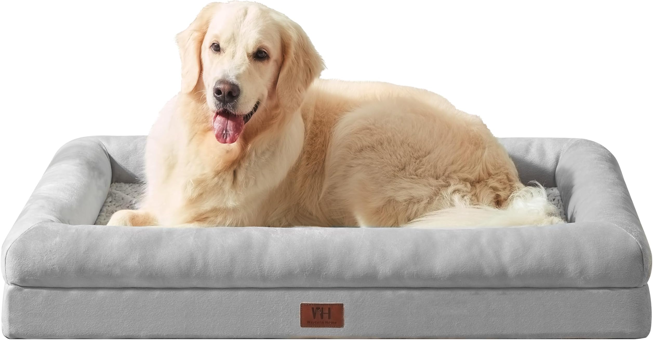 WESTERN HOME Orthopedic Dog Beds for Large dogs, Bolster Dog Sofa with ...
