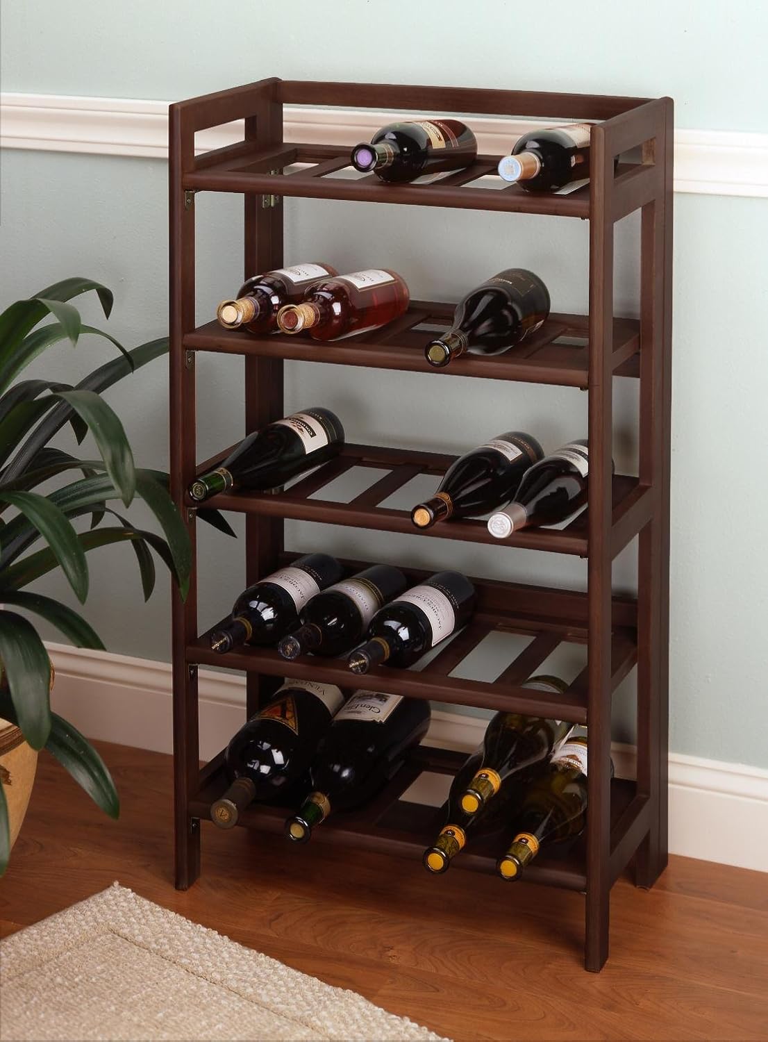 Amazon.com - Wine Rack, 25-Bottle, Foldable And Stackable By Winsome ...
