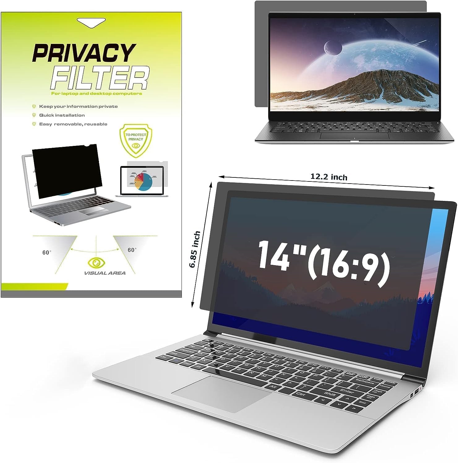 Buransh 14 Inch Privacy Screen Filter - No Eye Strain | Anti Blue Light ...