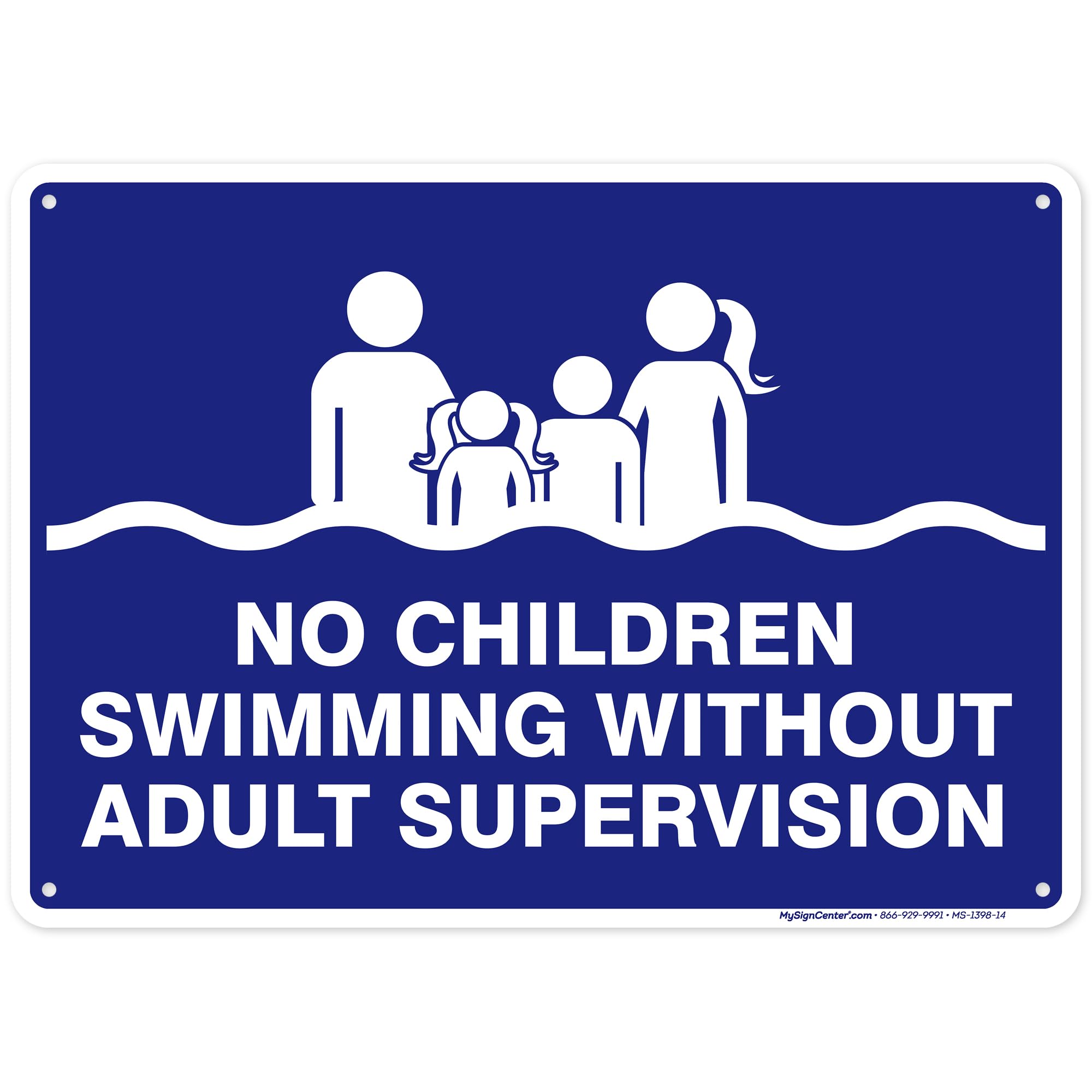 Amazon.com : No Children Swimming Without Adult Supervision Sign, 10x14 ...