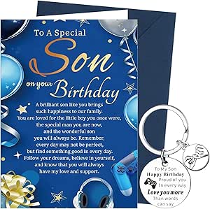 XINDY Son Birthday Card Adult, Sentimental Wording Happy Birthday Card ...