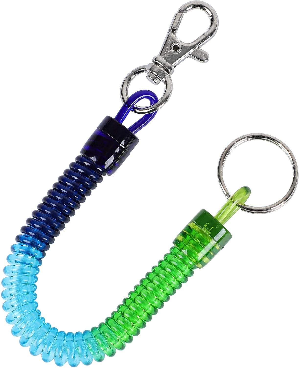 Amazon.com: uxcell Metal Coiled Lanyard, Spiral Retractable Spring Coil ...