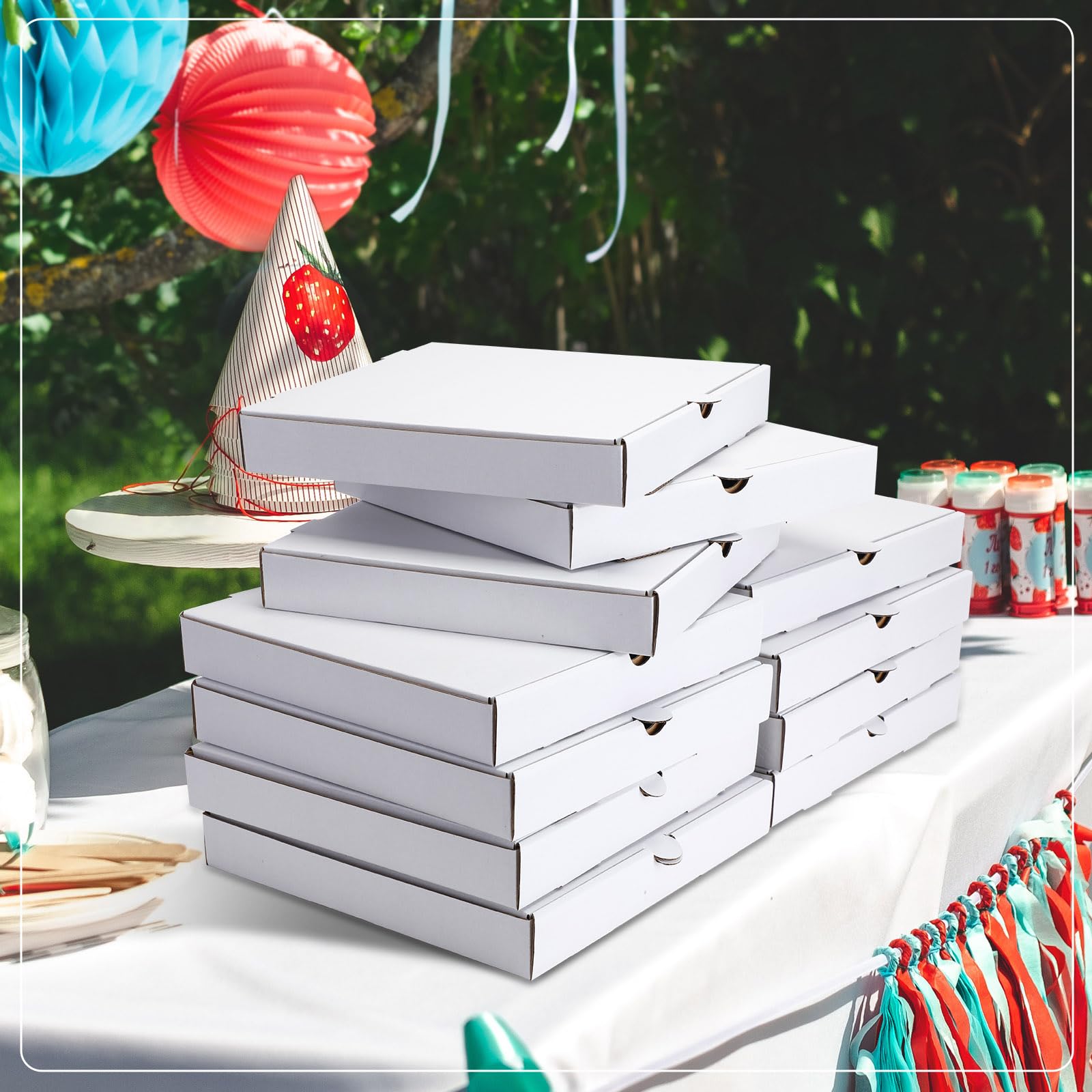 Mumufy 100 Pcs Pizza Boxes, 10x10 Kraft Corrugated Pizza Box Cardboard ...