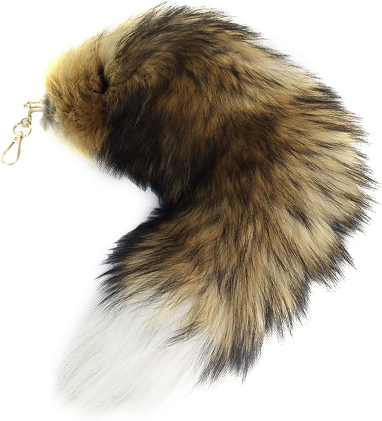 Amazon.com: Alpertie Fluffy Real Fox Fur Tail Keychain Tassel Bag ...