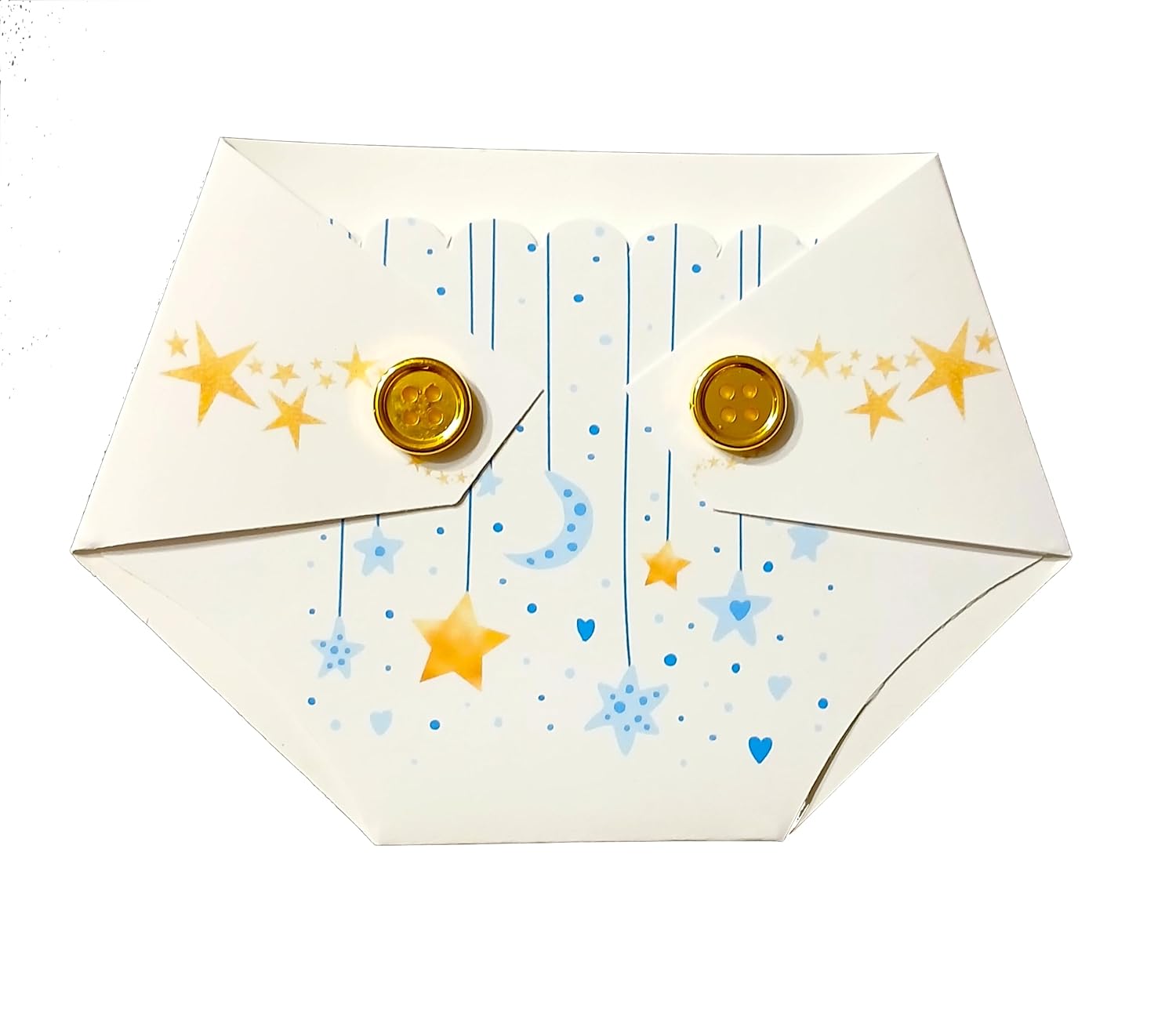 Amazon.com: Blue Gold Moon Stars Gift Card Holder Boy Baby Shower - 1 ...