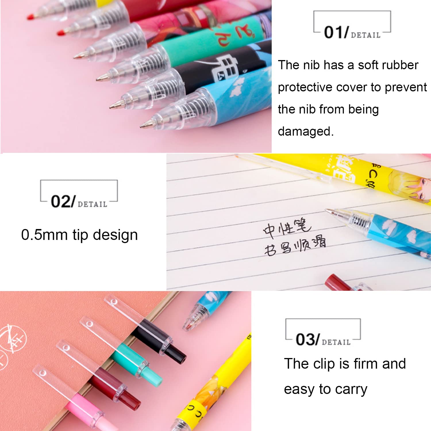Buy Anime Gel Ink Pens Demon Nezuko Tanjiro Zenitsu Inosuke Sabito Gel ...