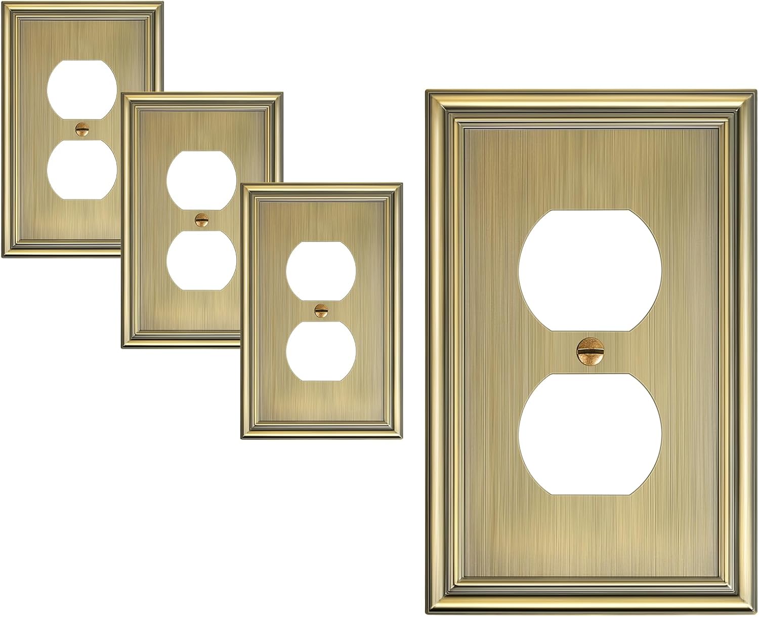 TREEWELL 4-Pack Duplex Outlet Covers, Decorative Wall Plates for ...