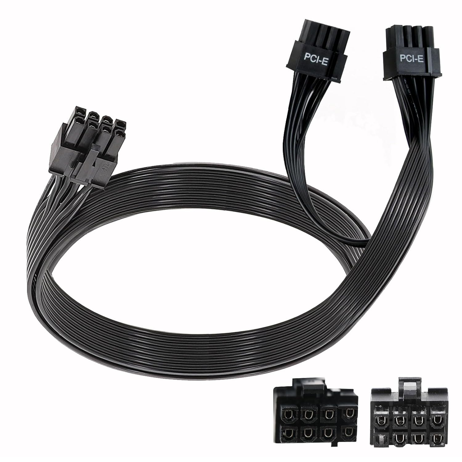 QOCO PCIE Cable for Corsair,70cm PSU 8 Pin to Dual 6+2 Pin Male to Male ...