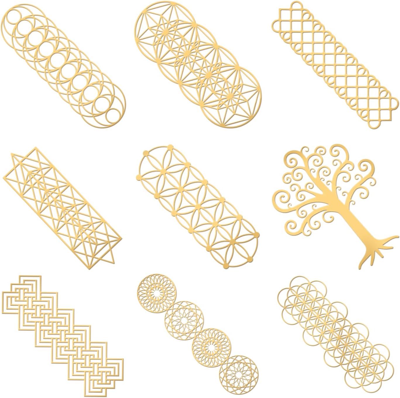 Amazon.com: OLYCRAFT 9 Pcs 1.6x1.6 Inch Sacred Geometry Stickers Flower ...