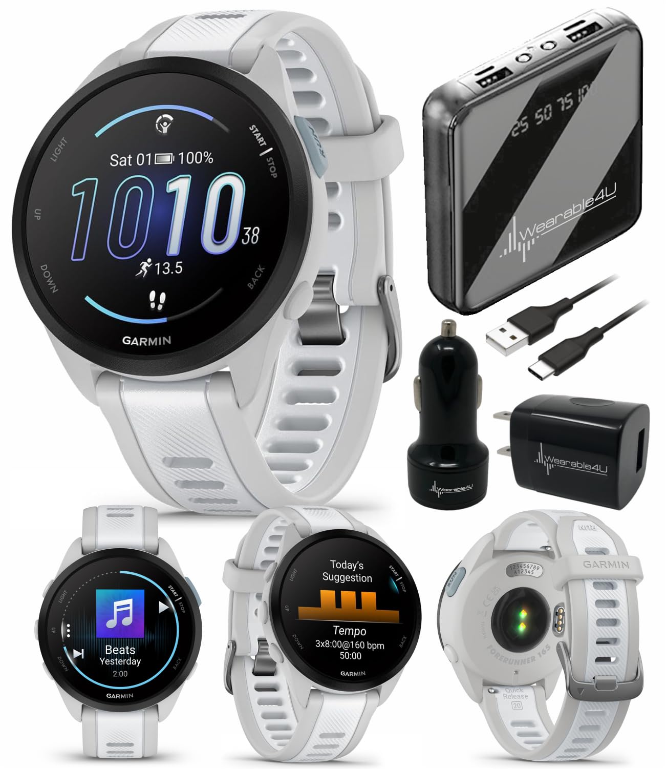 Amazon.com: Wearable4U Garmin Forerunner 165 Music Running Smartwatch ...