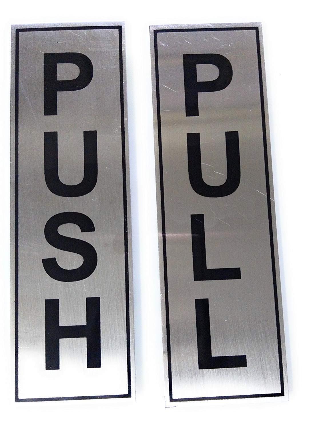 Glive Label Stainless Steel Self Adhesive Push Pull Sign Sticker ...