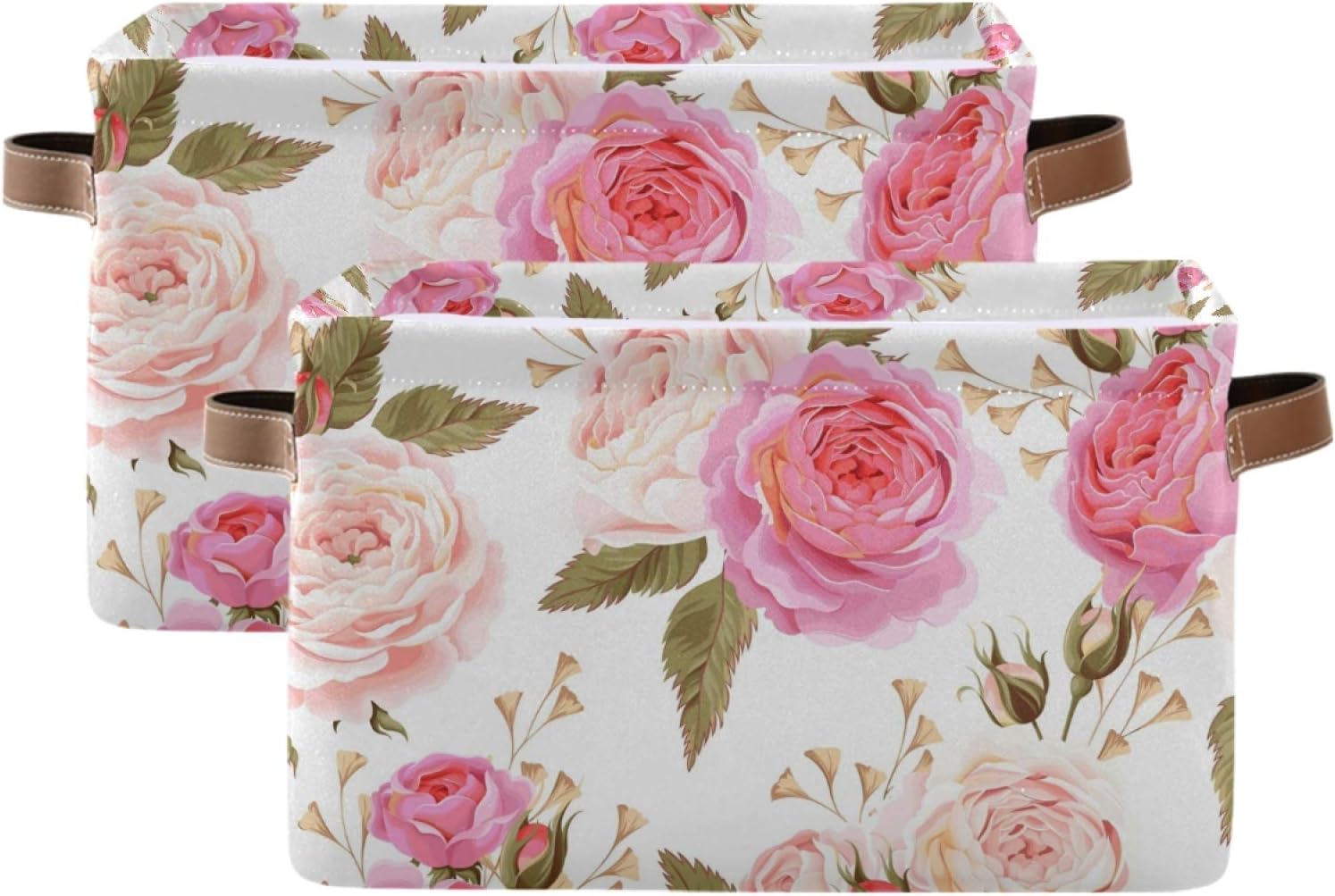 Amazon.com: ALAZA Vintage Rose Floral Foldable Storage Box Storage ...