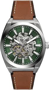 Amazon.com: Fossil Men's Everett Automatic Silver Stainless Steel and ...