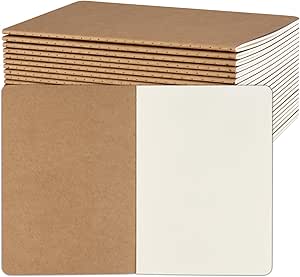 ZCZN A5 Plain Paper Notebooks - 24 Pack, 60 Pages Each, Kraft Cover ...