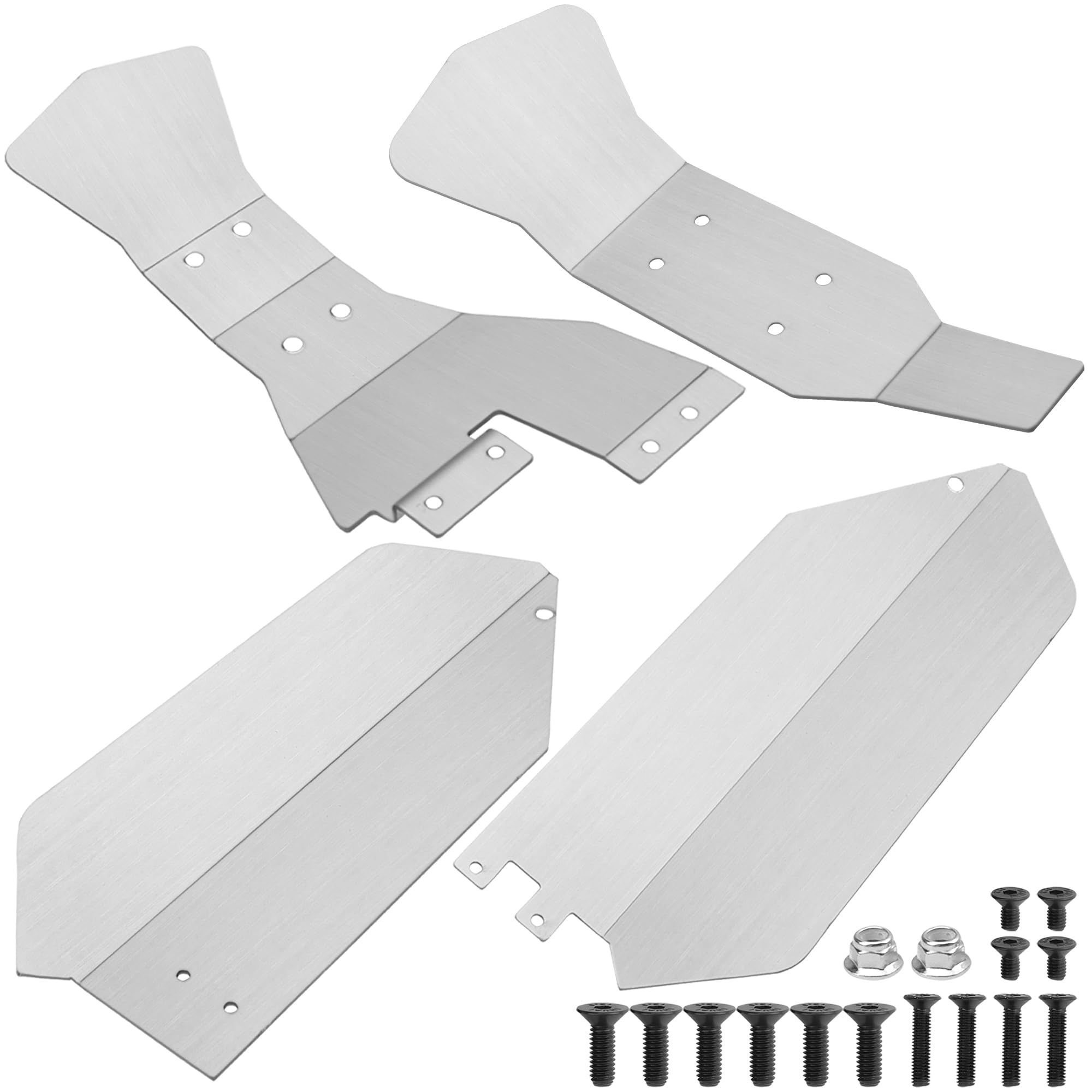 Amazon.com: Vgoohobby Stainless Steel Chassis Armor Skid Plate Ront ...