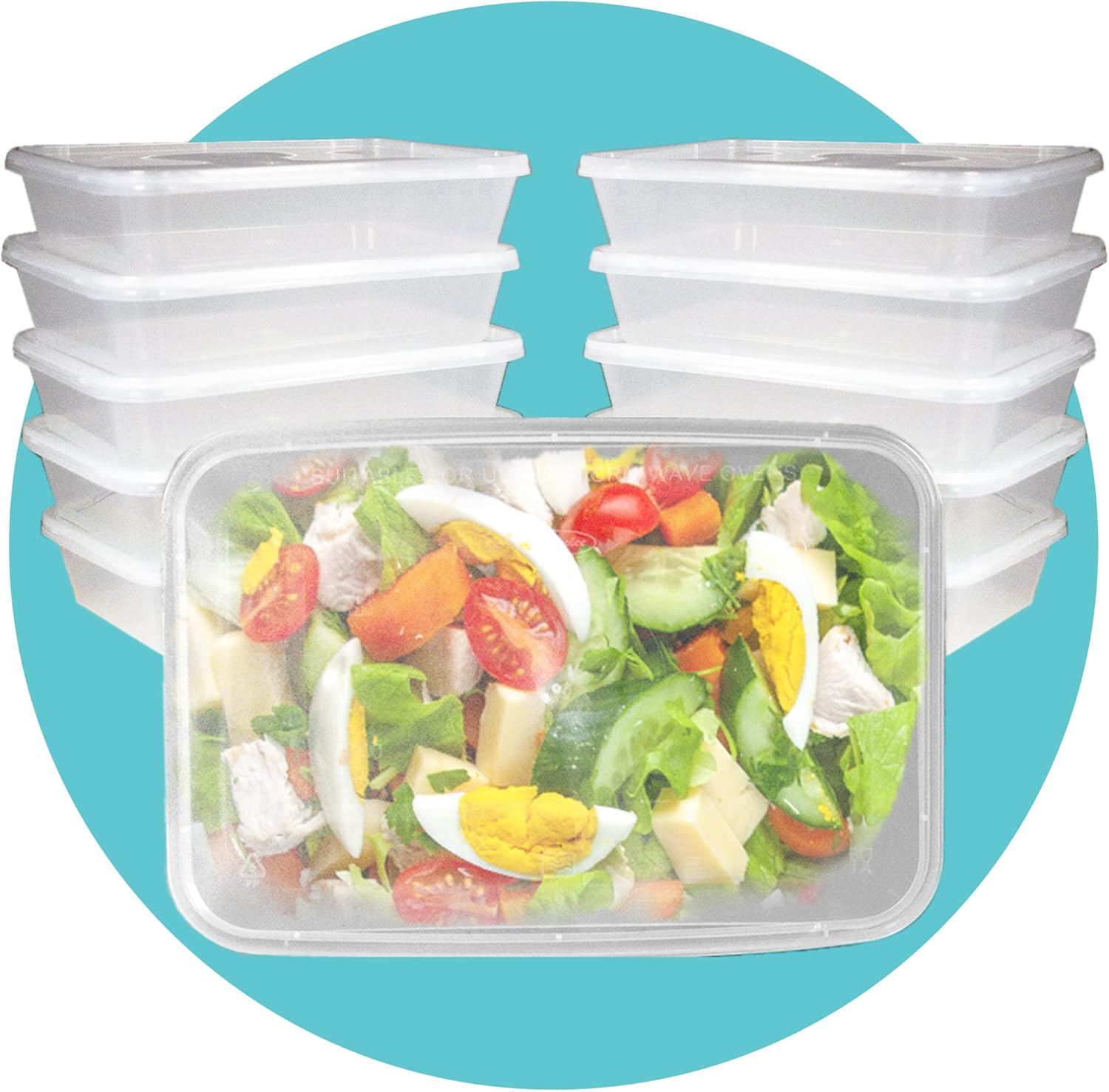 Triplast 10 x 650ml Plastic Food Containers with Lids - Microwave ...