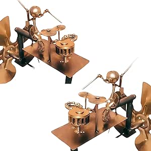 Steampunk Drummer Garden Windmill | Hand-Welded Metal Weather Vane ...