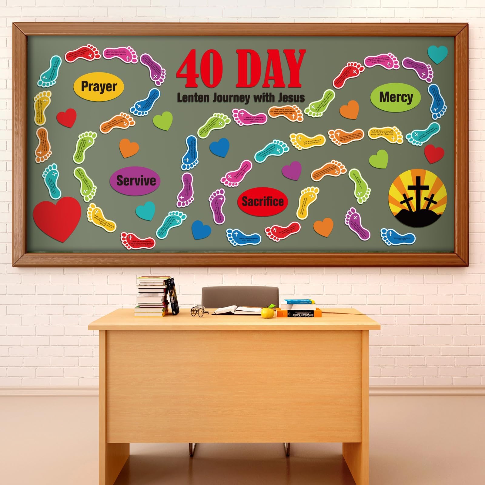 Amazon.com: Mooliwe 67 Pcs 40 Day Lenten Journey with Jesus Bulletin ...