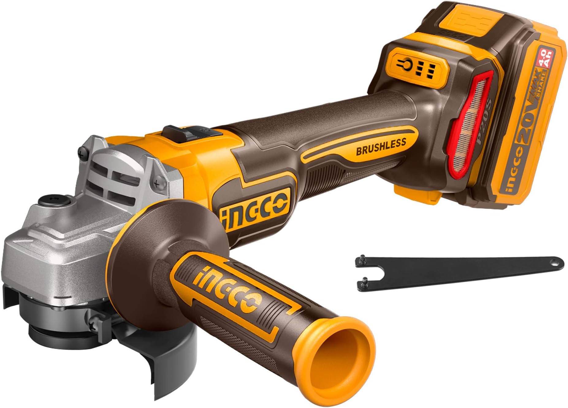 INGCO 20V Mini Cordless Angle Grinder (Body Only) 19500RPM, 76mm Disc ...