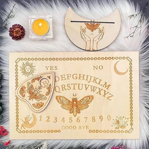 Buy WALLZY Ouija Board Wooden with Planchette and Oracle Card Stand ...