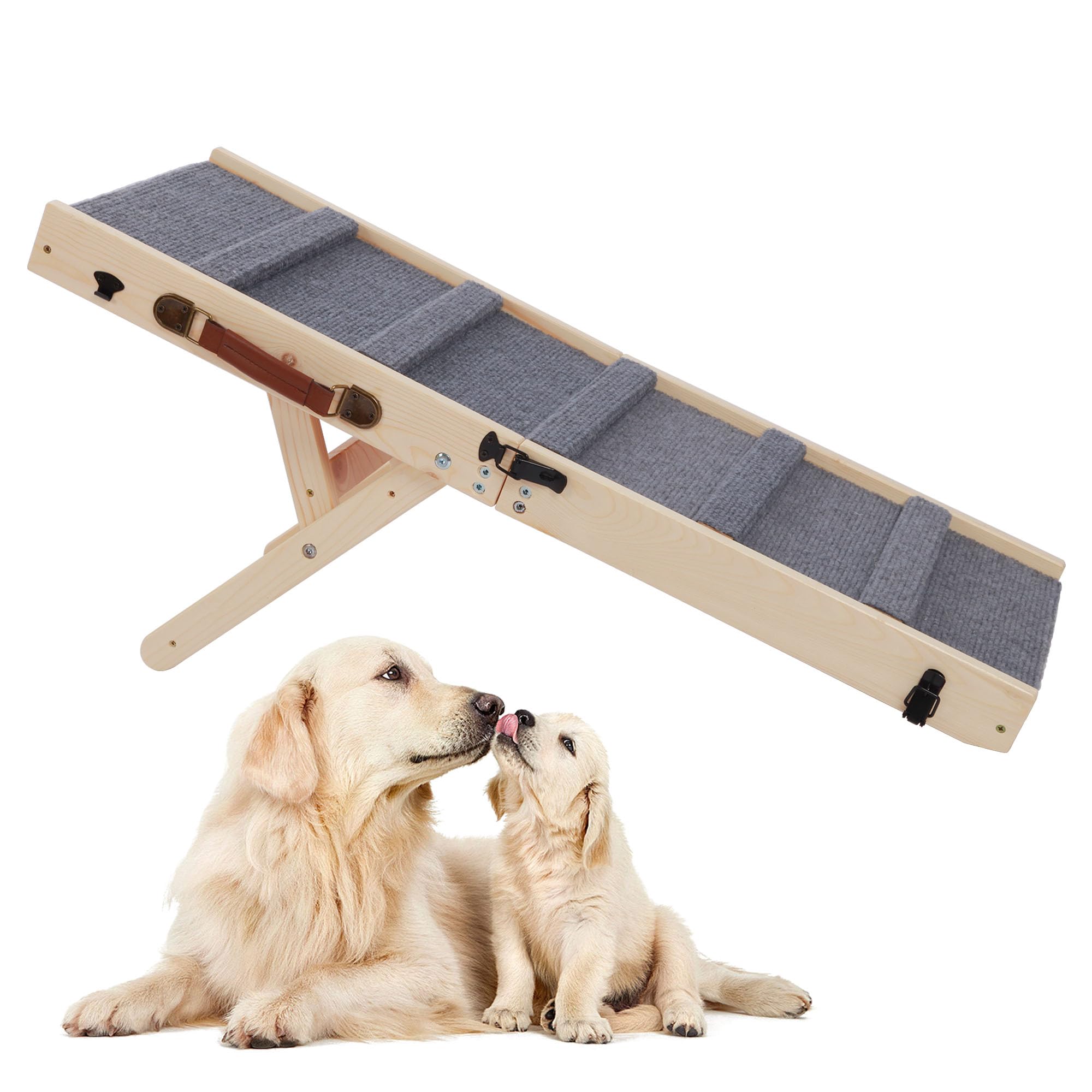 Amazon.com : Rockever Dog Ramp, Folding Dog Ramp for Bed, Wooden Non ...