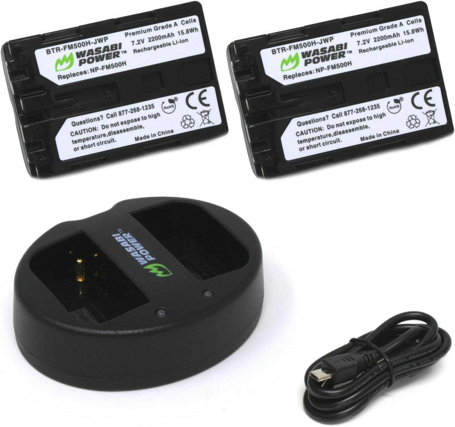 Amazon.com : Wasabi Power Dual LCD Battery Charger for Sony BC-U1 and ...