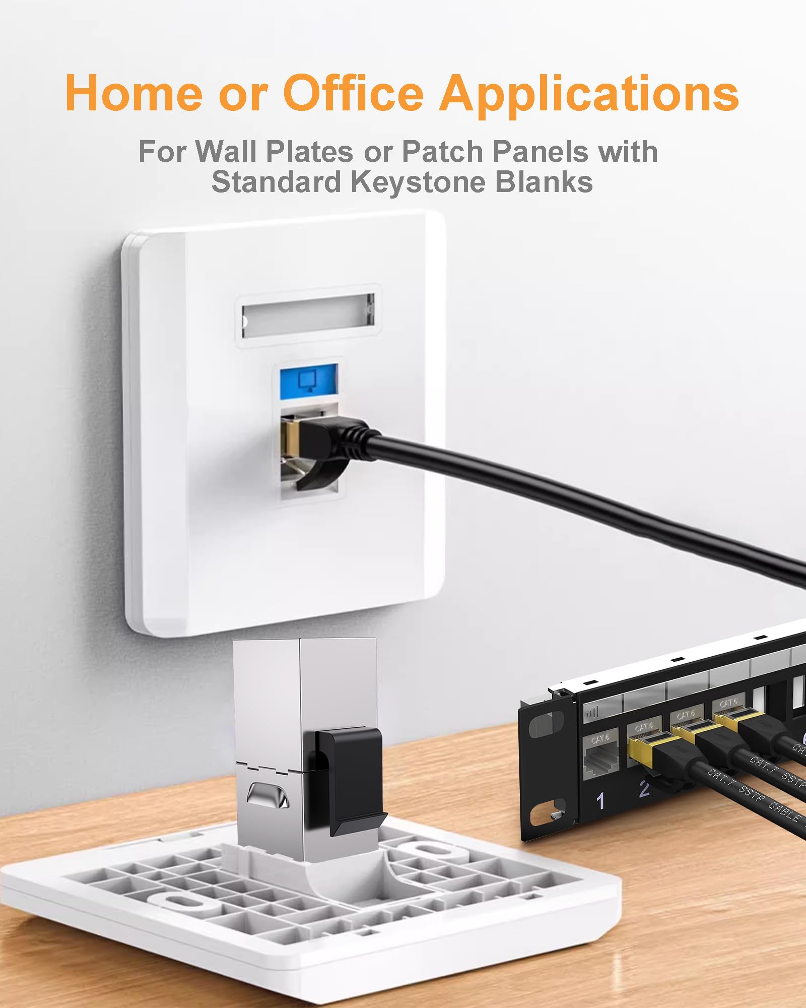 Snapklik.com : 40 Pack Cat 6 Shielded Keystone Coupler, Cat6 Keystone ...