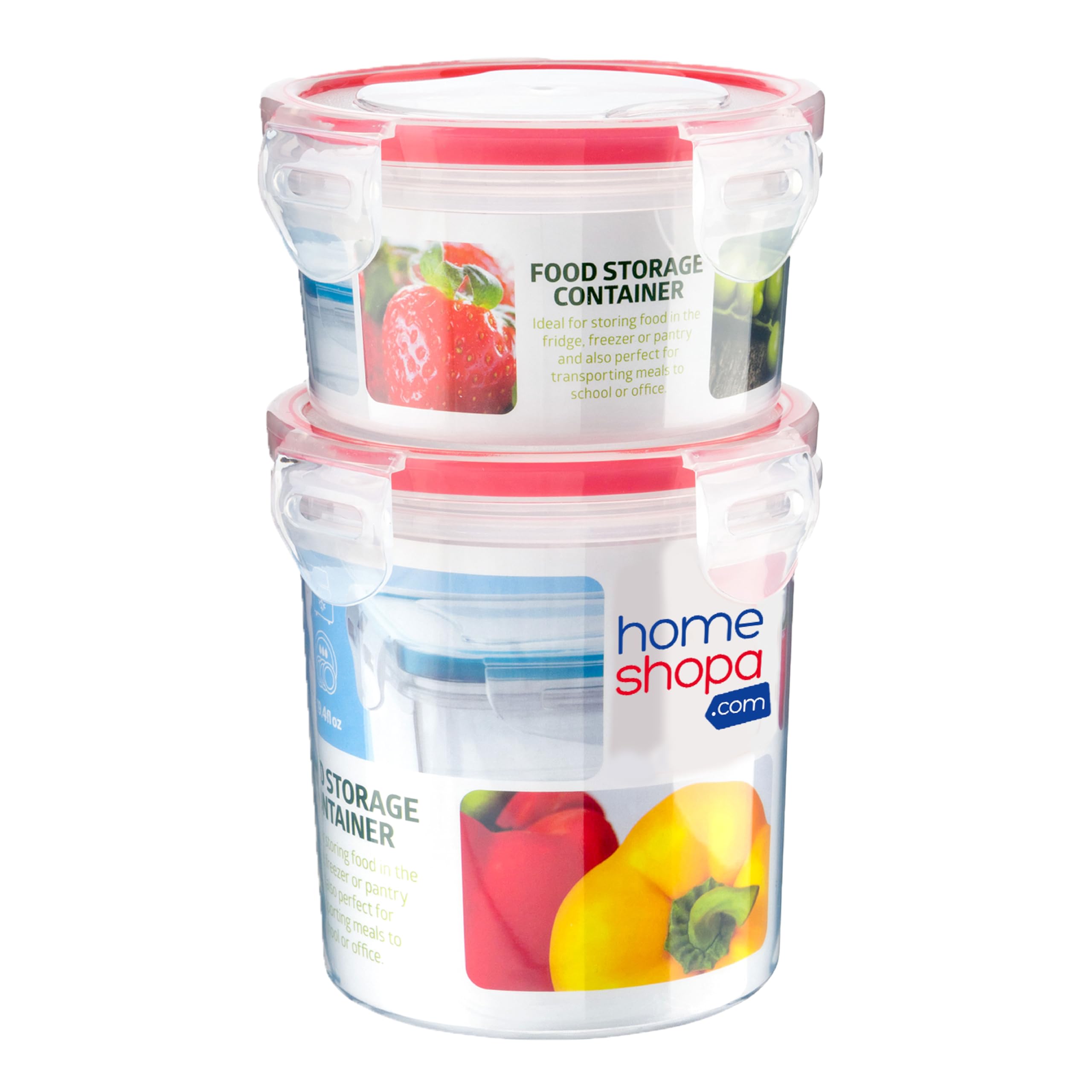 HOMESHOPA Plastic Airtight Food Storage Containers, Round BPA Free ...