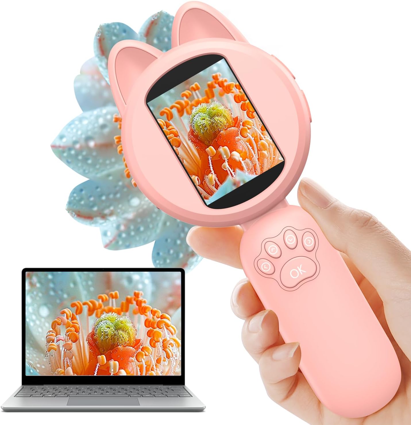 Amazon.com: 100X Handheld Microscope with 2" LCD Screen, Magnifying ...