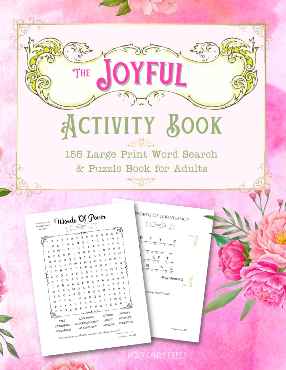 Amazon.com: The Joyful Activity Book: 155 Large Print Word Search ...