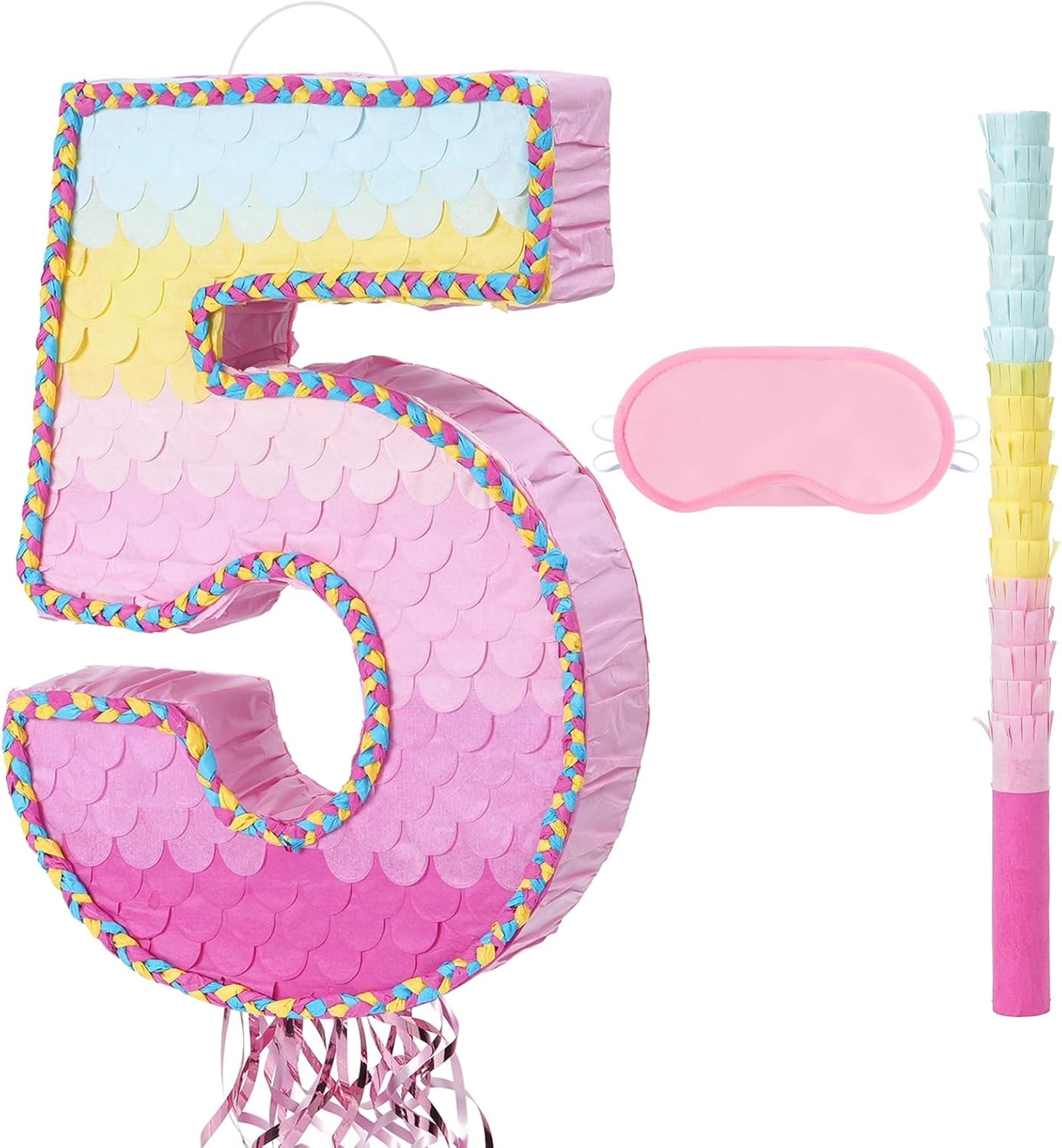Amazon.com: WERNNSAI Pink Sweet Five Pinata - Number 5 Pinata Happy ...