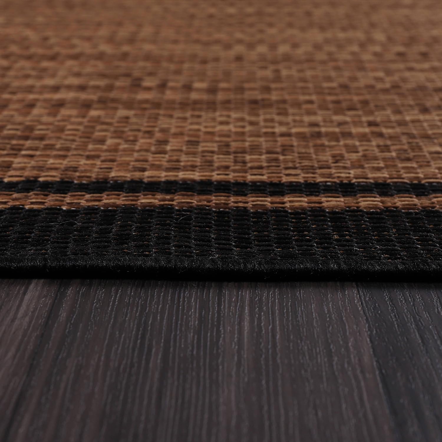 Snapklik.com : CAMILSON Indoor Outdoor Rug, 8x10 Bordered Nut Brown ...