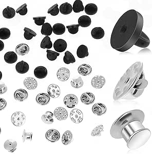 Amazon.com: Lusofie 70 Pcs Locking Pin Backs Set Metal Lapel Pin Backs ...