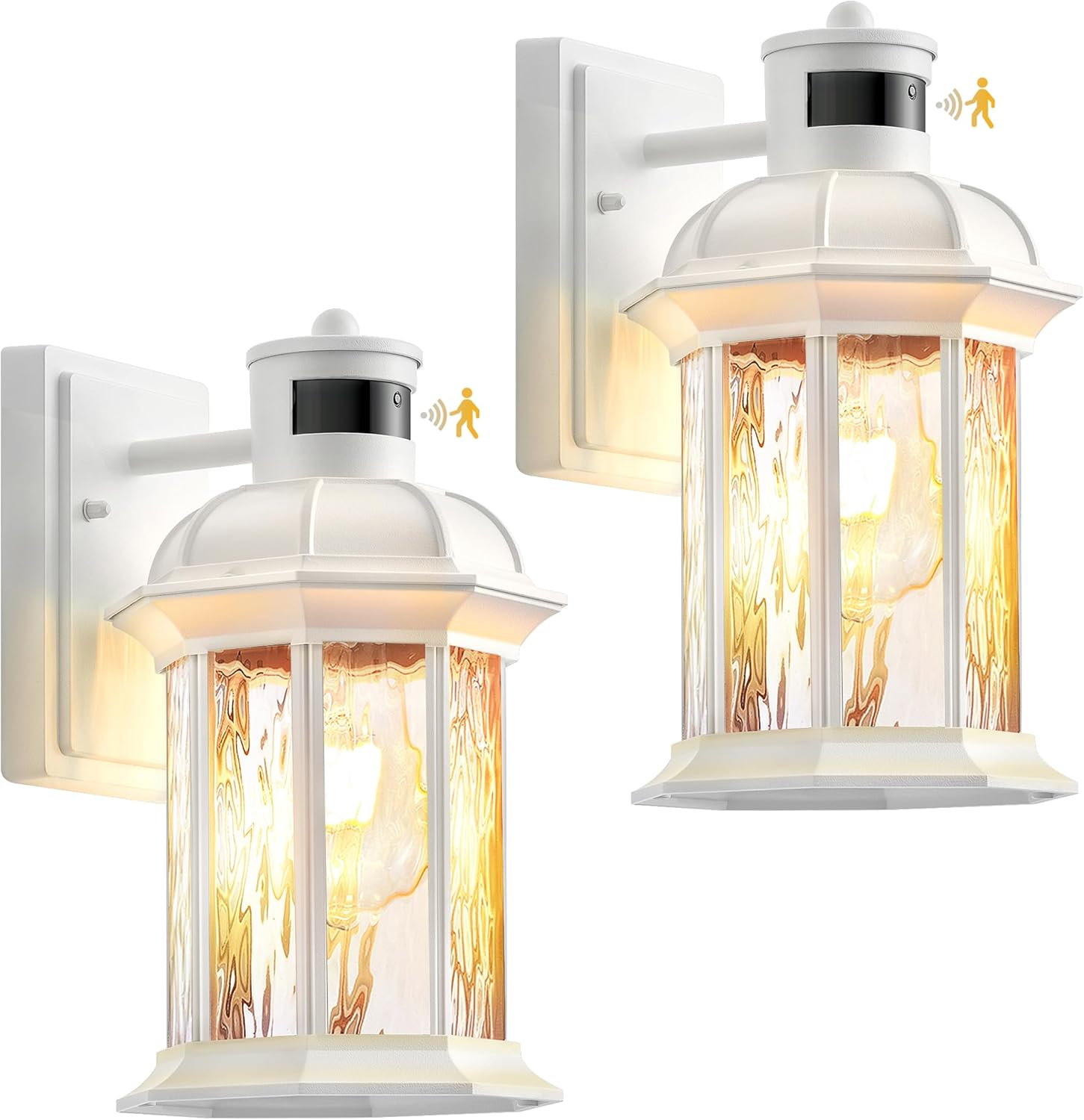 VIANIS 2-Pack Motion Sensor Outdoor Lights for House, White Garage ...