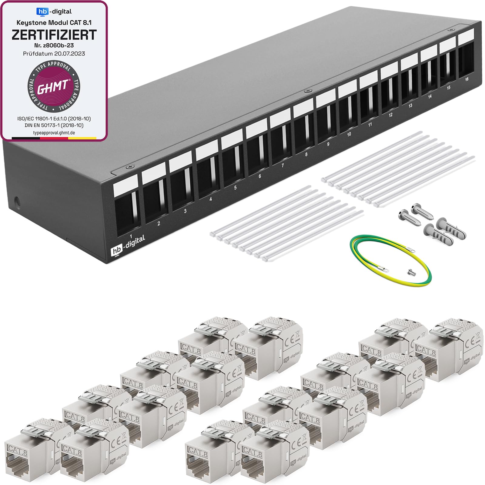 Prise Rj45 Femelle DeleyCON Boîtier De Brassage 8 Ports 1U Pour Module ...
