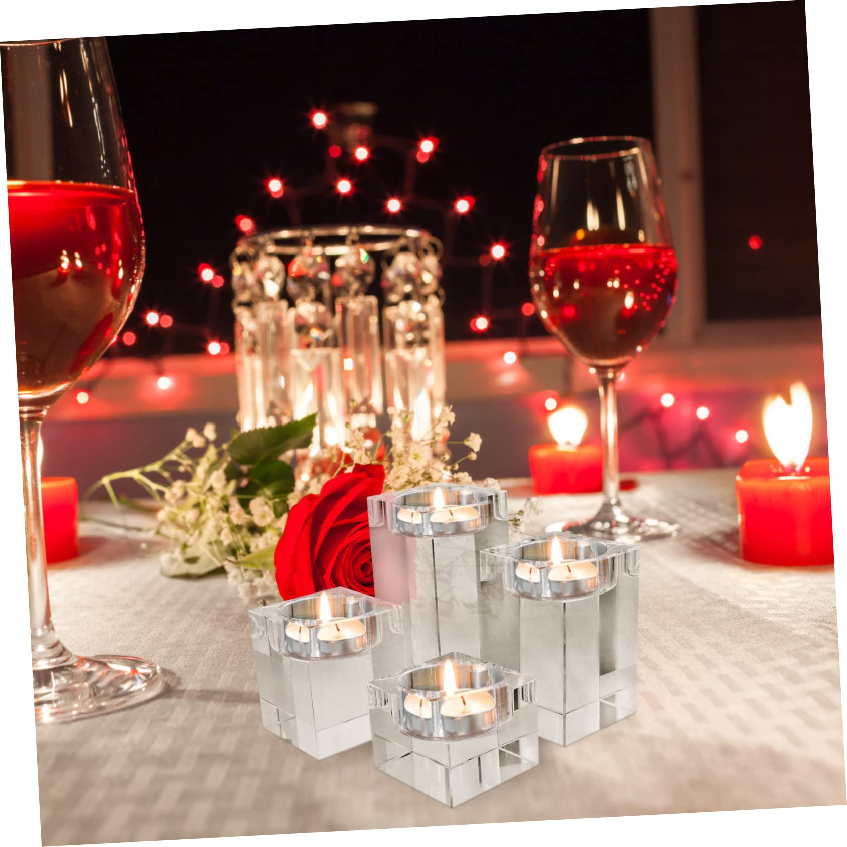 Candelabros De Copa De Vino Par Candelabros Copa Vidrio