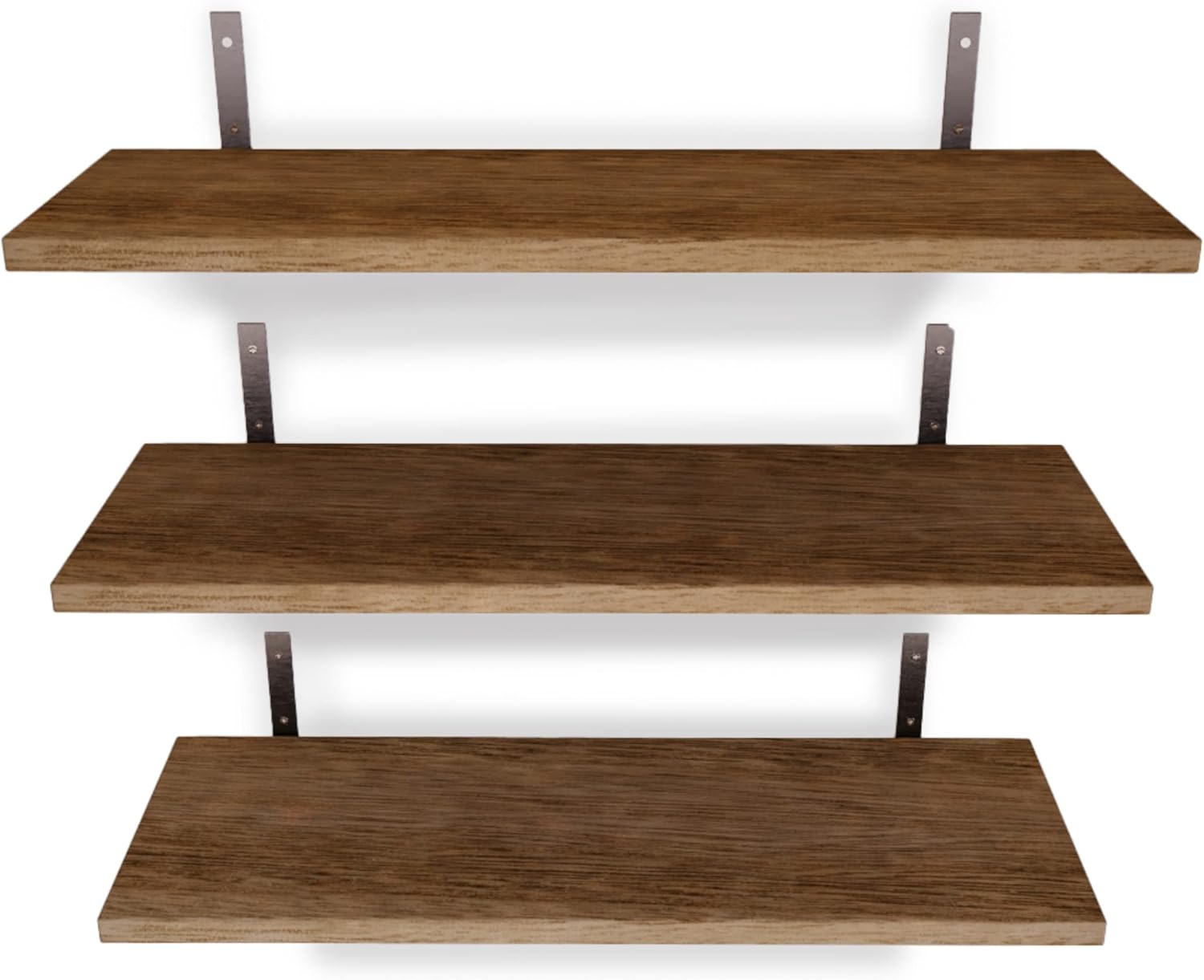 EVKA - Set of 3 Floating 60 cm Shelves for Home Décor - Vintage Design ...